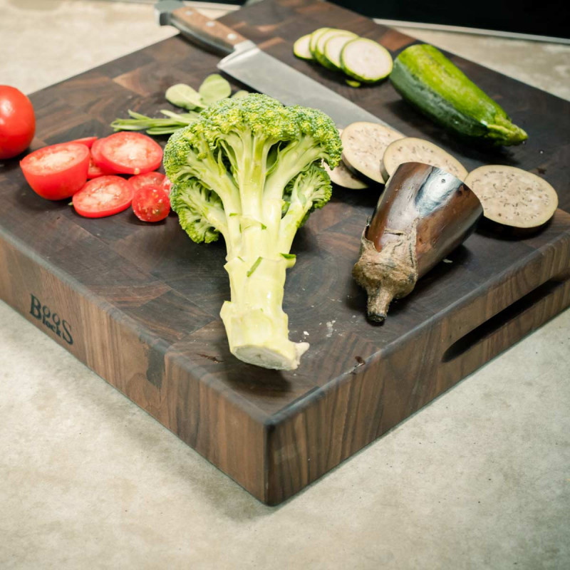 Boos Blocks Black Walnut Hackblock 38x38x7,5 cm - Walnuss-Stirnholz